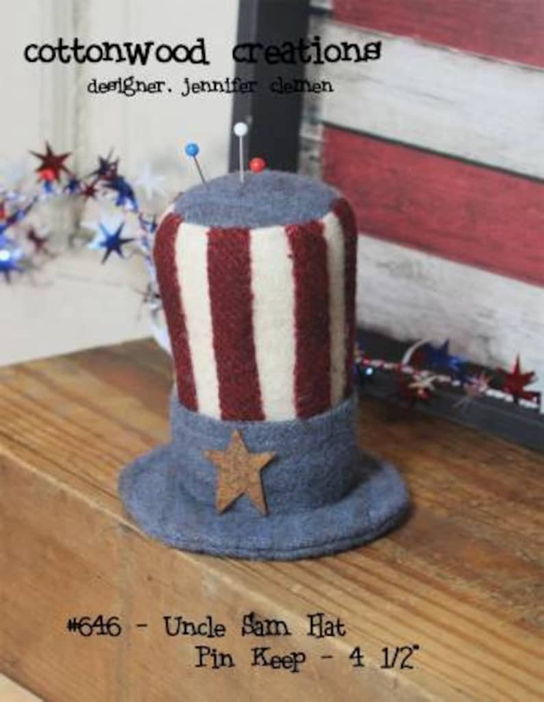Primitive Pincushion PATTERN Uncle Sam Hat CWC646 - Etsy