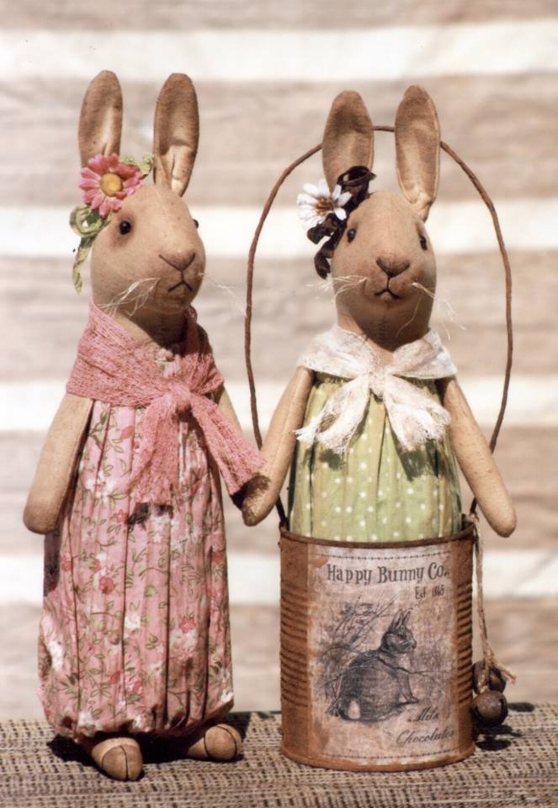 Prim Bunny Baskets PATTERN HHF 436 - Etsy