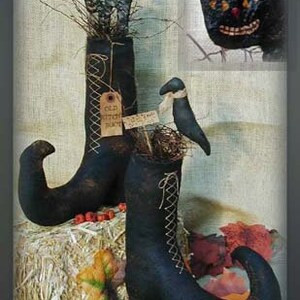 Old Witch Boot Primitive Halloween Decor PATTERN CF660 - Etsy