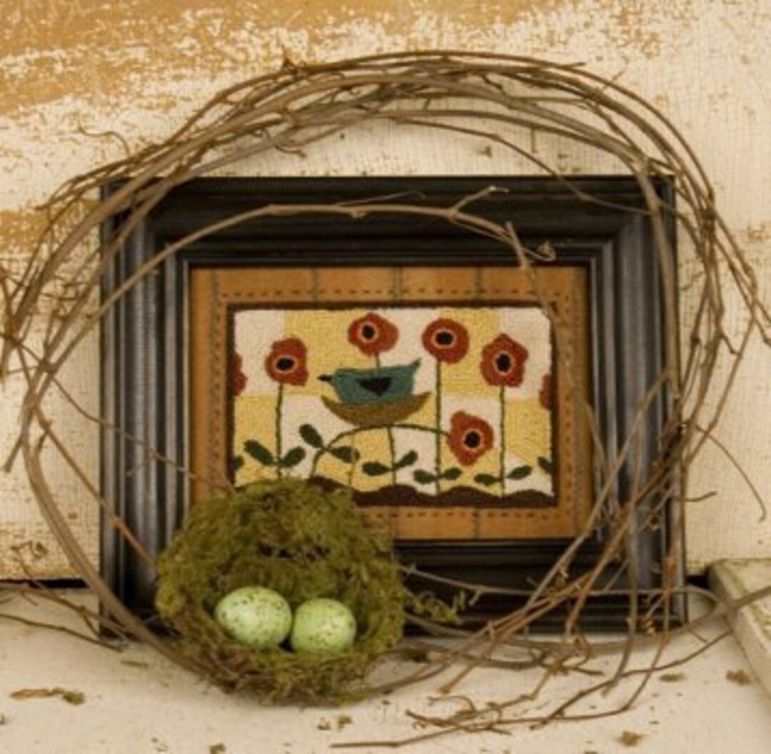 Launching Spring ~ Primitive Punchneedle PATTERN TTB665 - Etsy