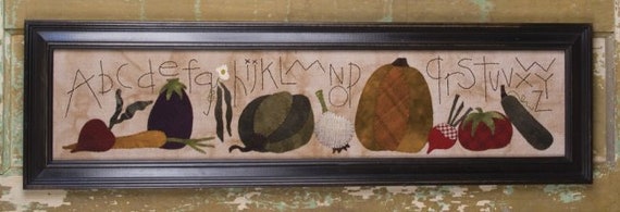 Alphabet Stew Wool Applique PATTERN TTB206 | Etsy