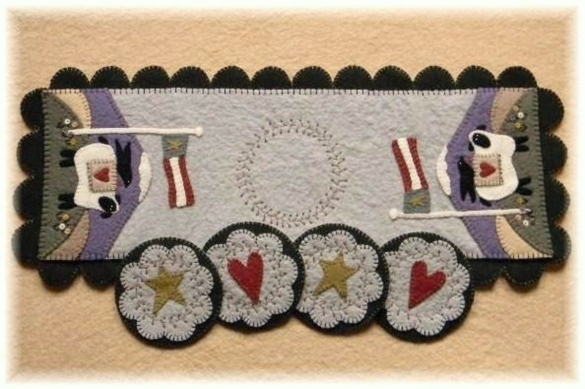 Land That I Love wool Applique Table Runner PATTERN PLP124 - Etsy