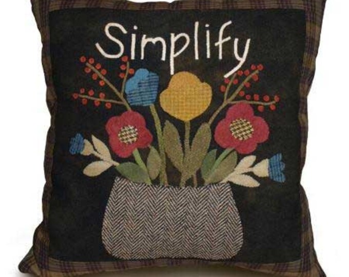 Primitive Wool Applique PATTERN Simplify Pillow GM - Etsy