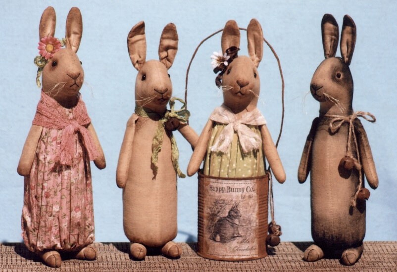 Prim Bunny Baskets PATTERN HHF 436 - Etsy