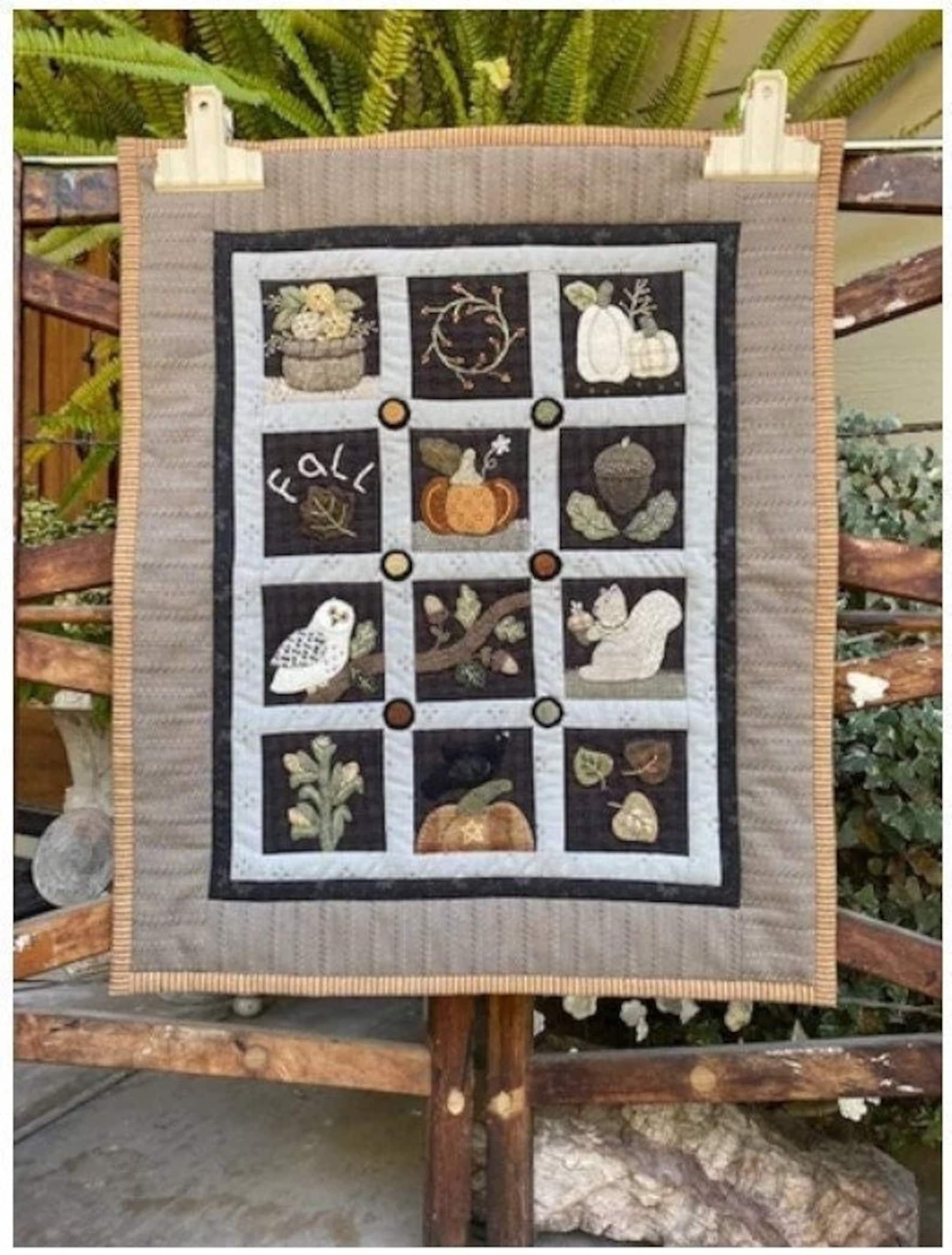 Autumn Sampler Wool Applique Quilt PATTERN HTH416 - Etsy