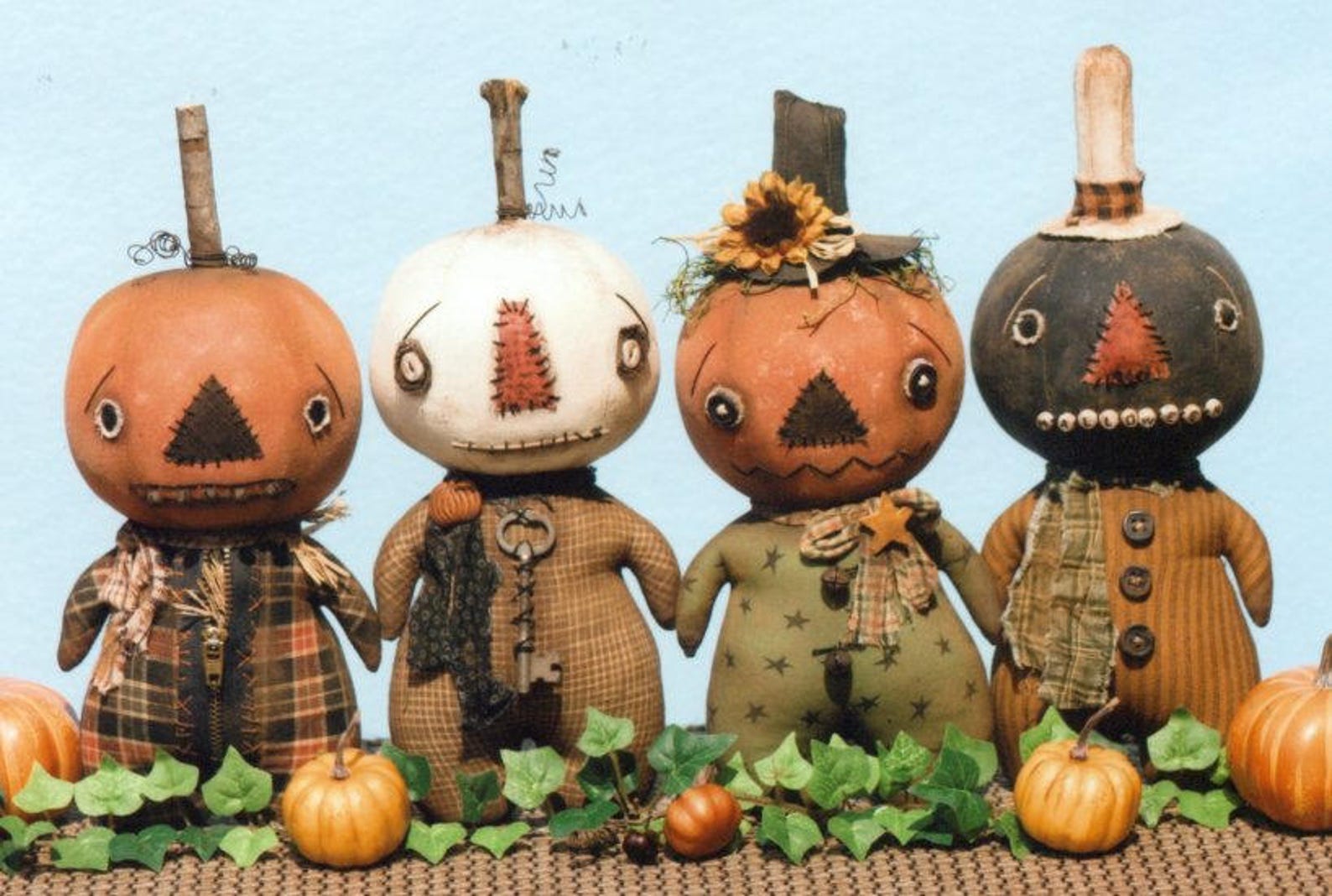 Stumpkin Pumpkin Men primitive Cloth Doll PATTERN HHF318 | Etsy