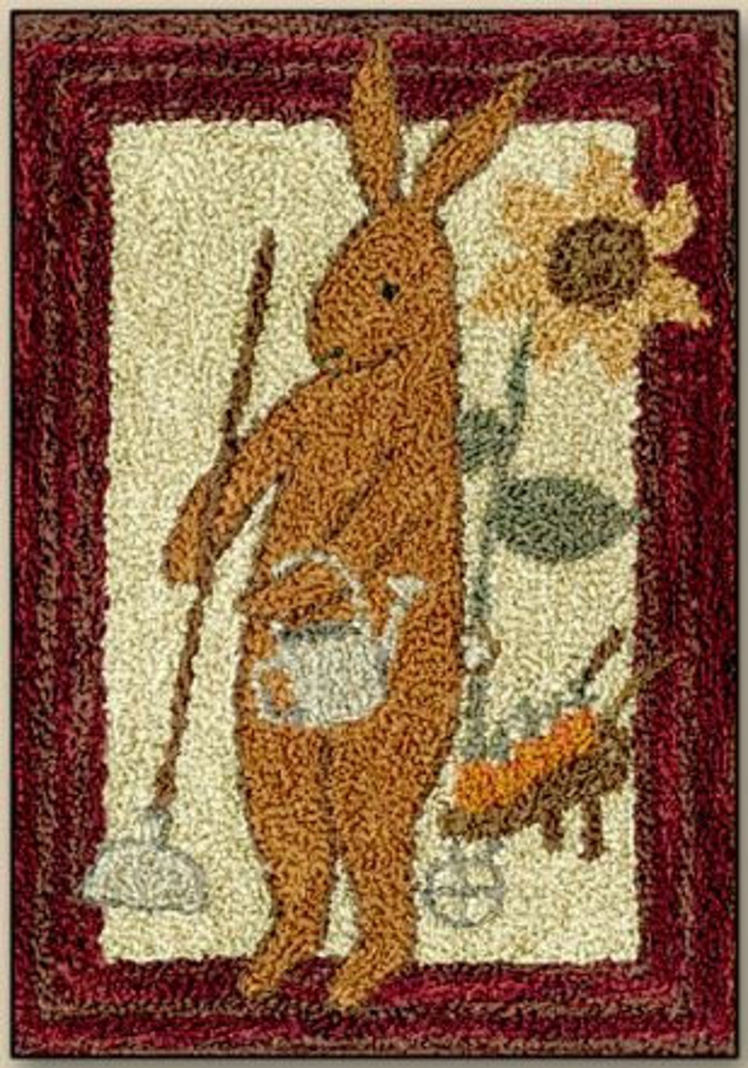Prim Spring Rabbit -primitive Punchneedle PATTERN - TK173 - Etsy