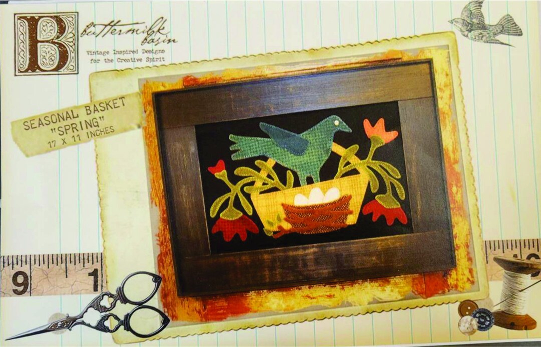 Seasonal Basket "spring" ~ Wool Applique PATTERN BMB012 - Etsy