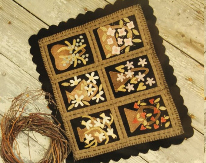 Jingle Bell Banner Summer Primitive Wool Applique PATTERN BPJ285 - Etsy