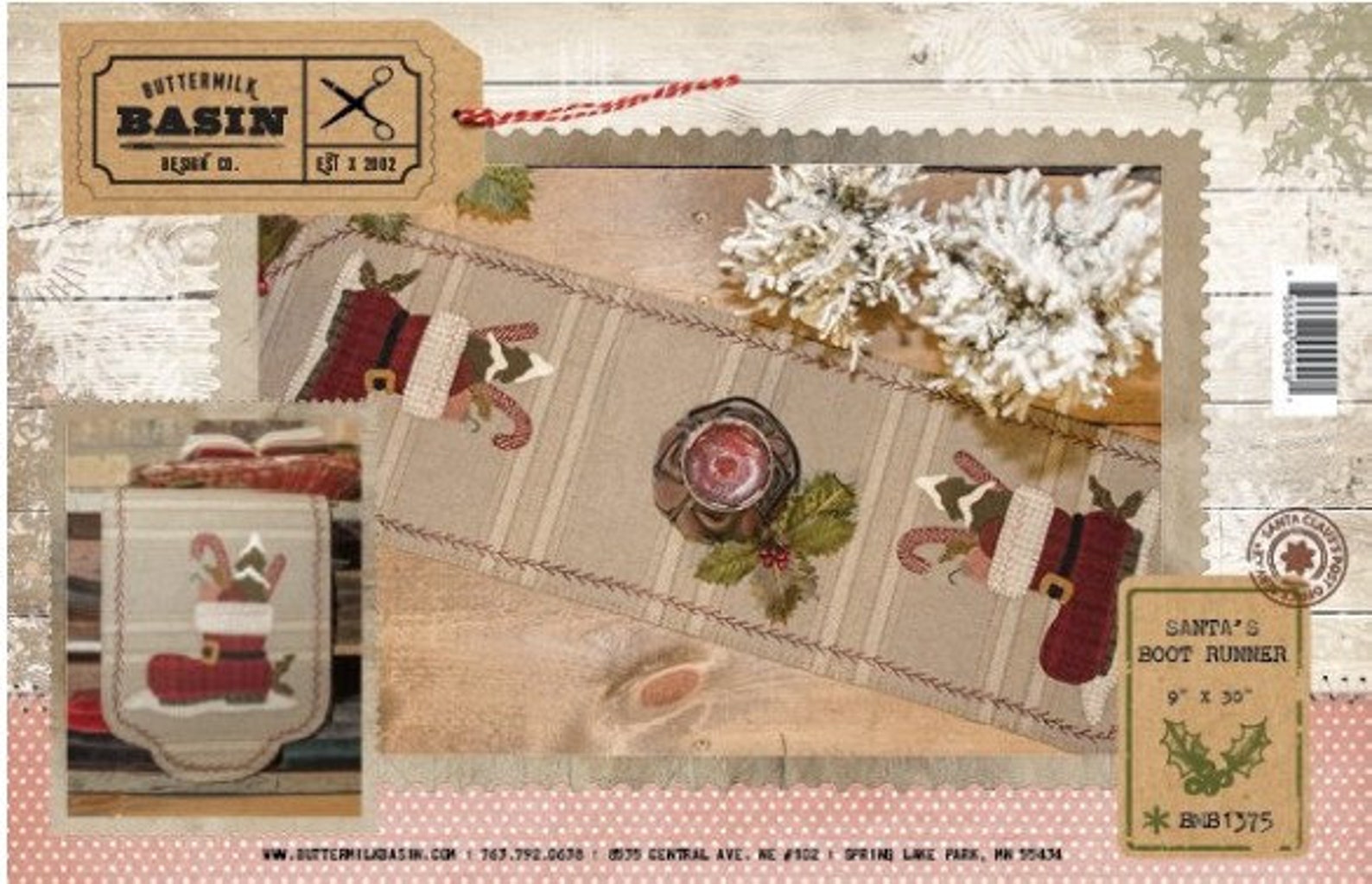Santa's Boot Runner ~ Table Runner PATTERN BMB1375 - Etsy
