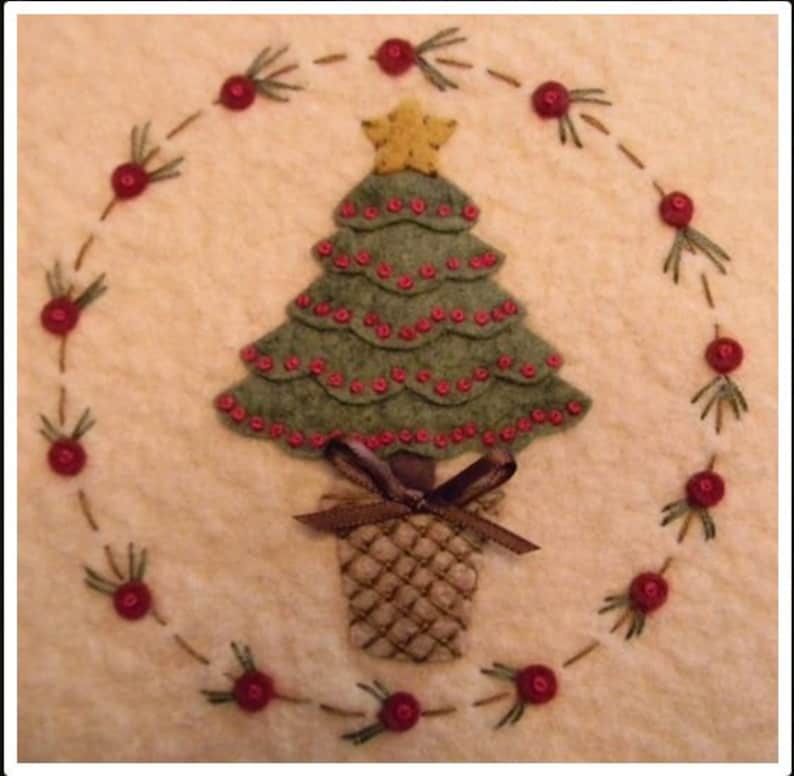 O Christmas Tree Wool Applique PATTERN PLP167 - Etsy