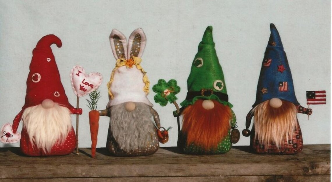 Gnome for the Holidays TOO whimsical Gnome PATTERN HHF489 - Etsy