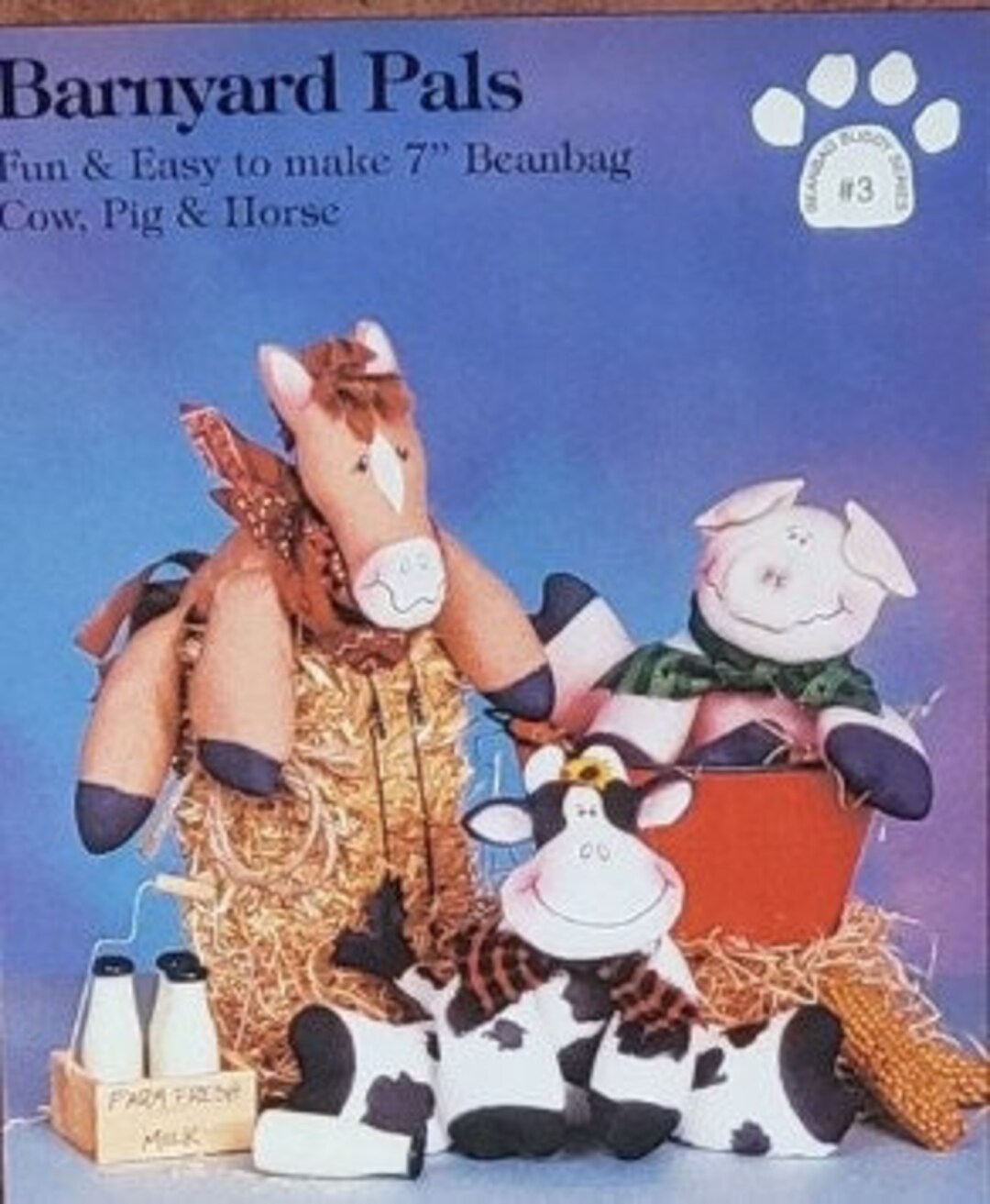 Barnyard Pals ~ Beanbag Horse, Cow and Pig PATTERN CG60 - Etsy