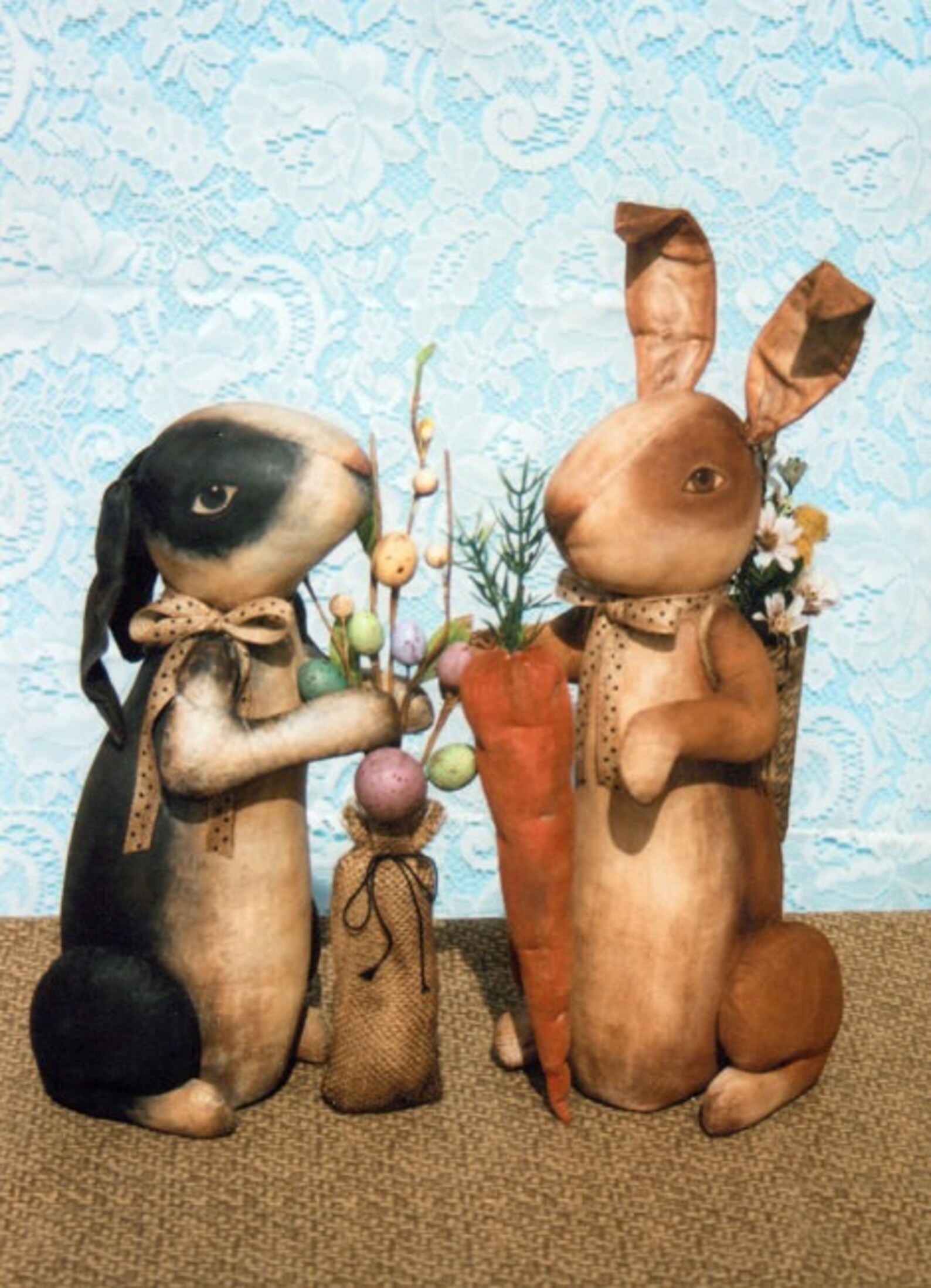 Vintage Bunnies primitive Bunny PATTERN HHF348 - Etsy