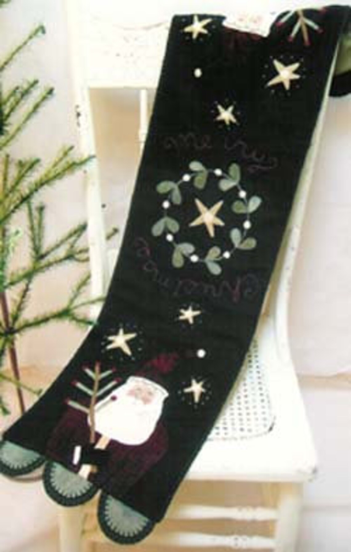 Two Santas Wool Applique Table Runner PATTERN HTH263 - Etsy