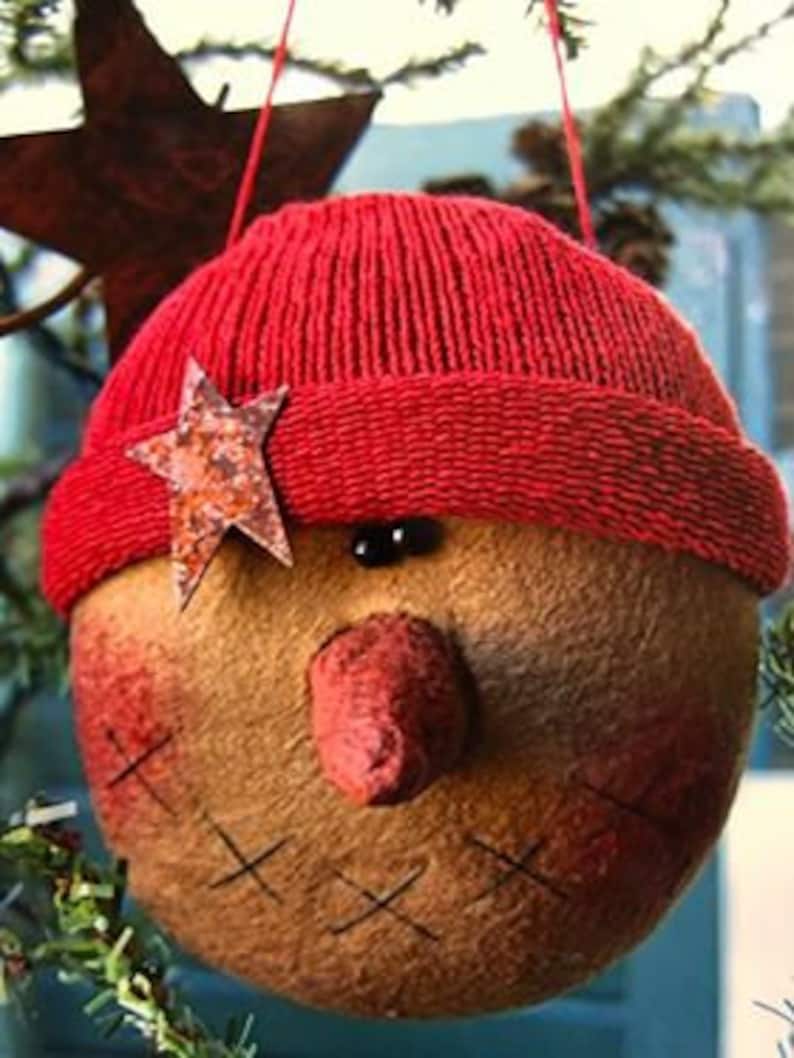 Snowbert Primitive Ornament PATTERN CK115 | Etsy