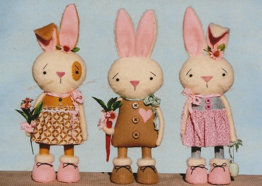 Standing Bunny Kins - Whimsical Bunny PATTERN HHF508 - Etsy