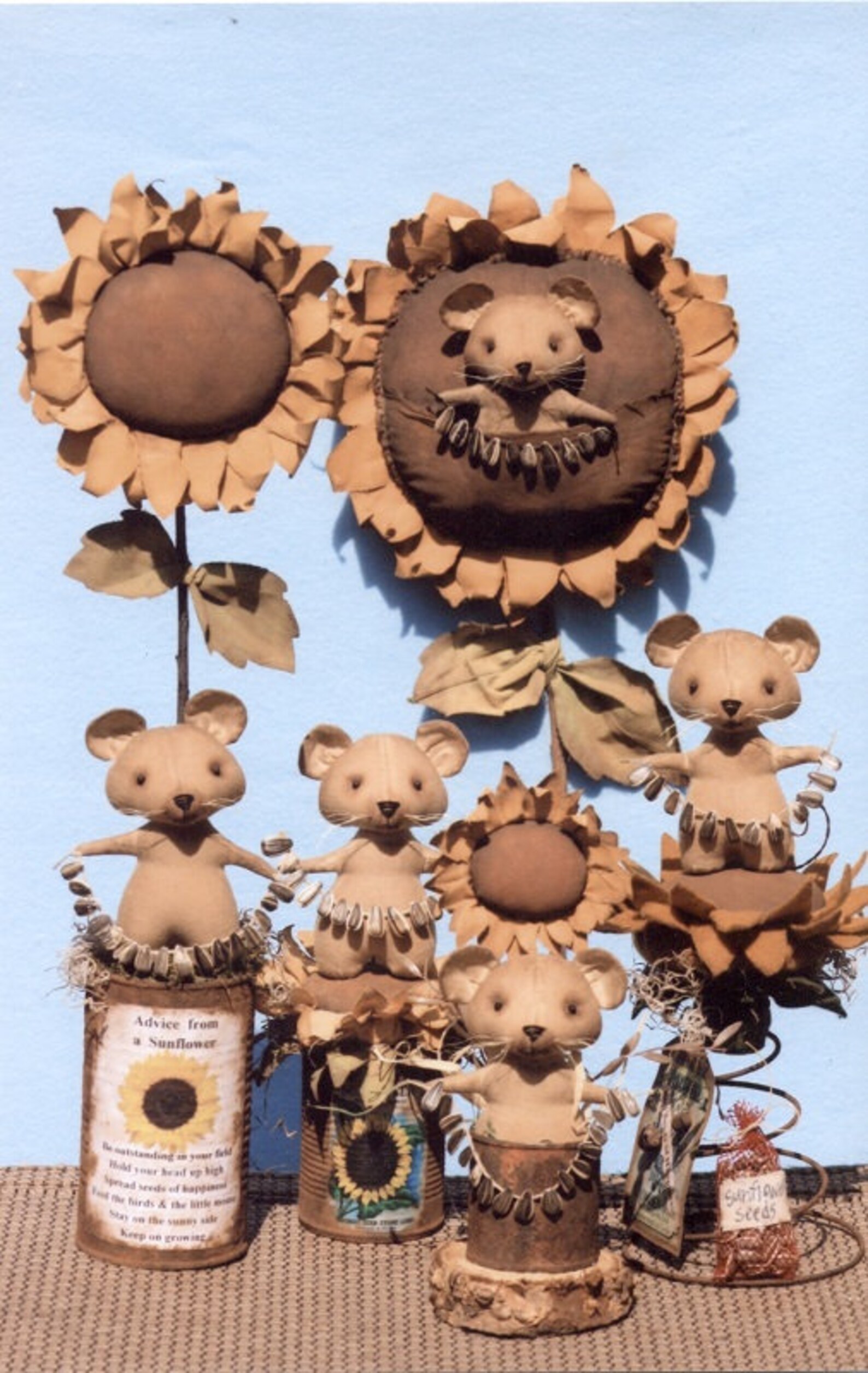 Fun in the Sunflower Primitive Mouse PATTERN HHF367 - Etsy