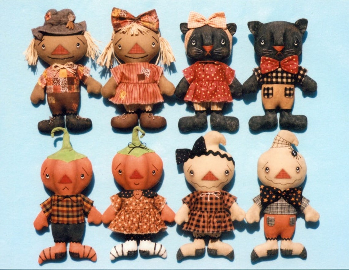 Fall Fun Kids Primitive Cloth Doll PATTERN HHF363 | Etsy