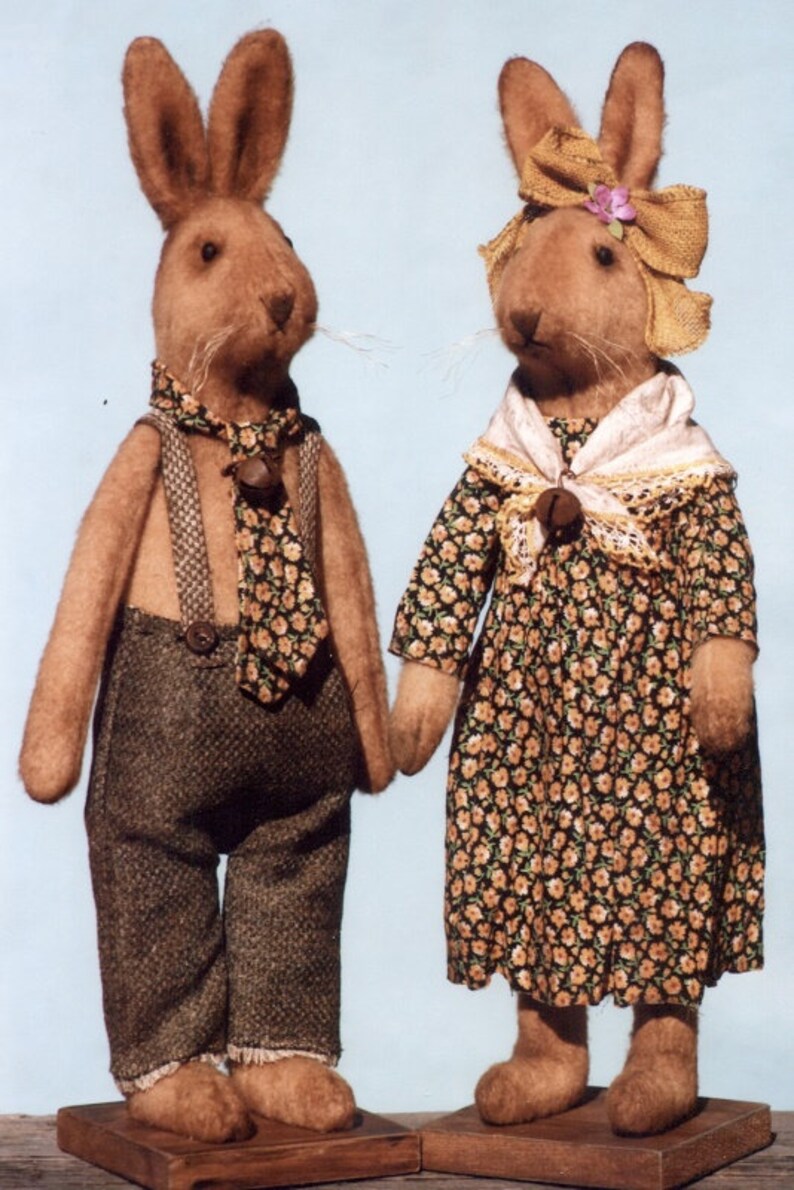 Bella and Benson Bunny Rabbit Primitive Cloth Doll PATTERN - Etsy