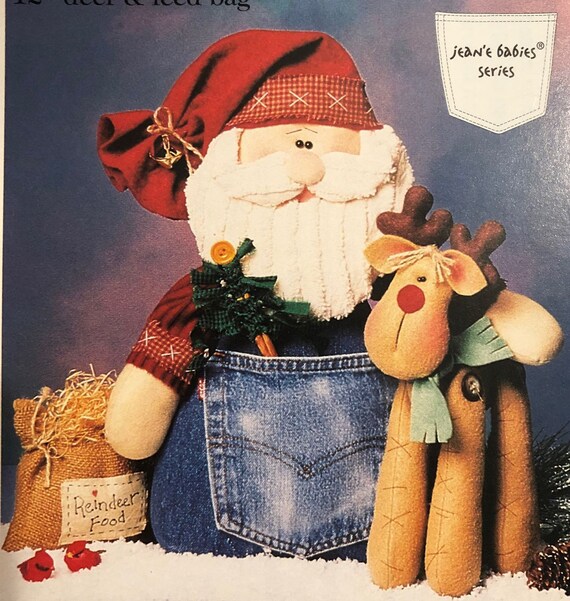Santa & Rudy Santa and Reindeer PATTERN CG81 | Etsy