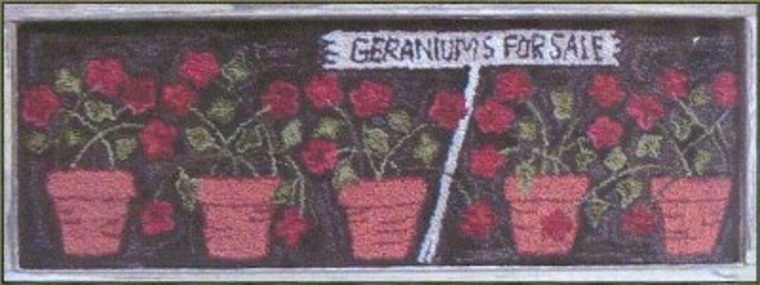 Geraniums for Sale ~ Primitive Punch Needle PATTERN PRI419 - Etsy