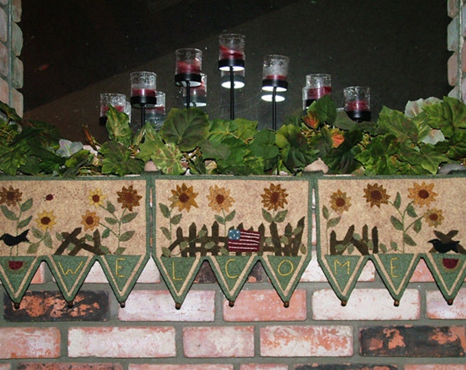 Jingle Bell Banner Summer Primitive Wool Applique PATTERN BPJ285 - Etsy