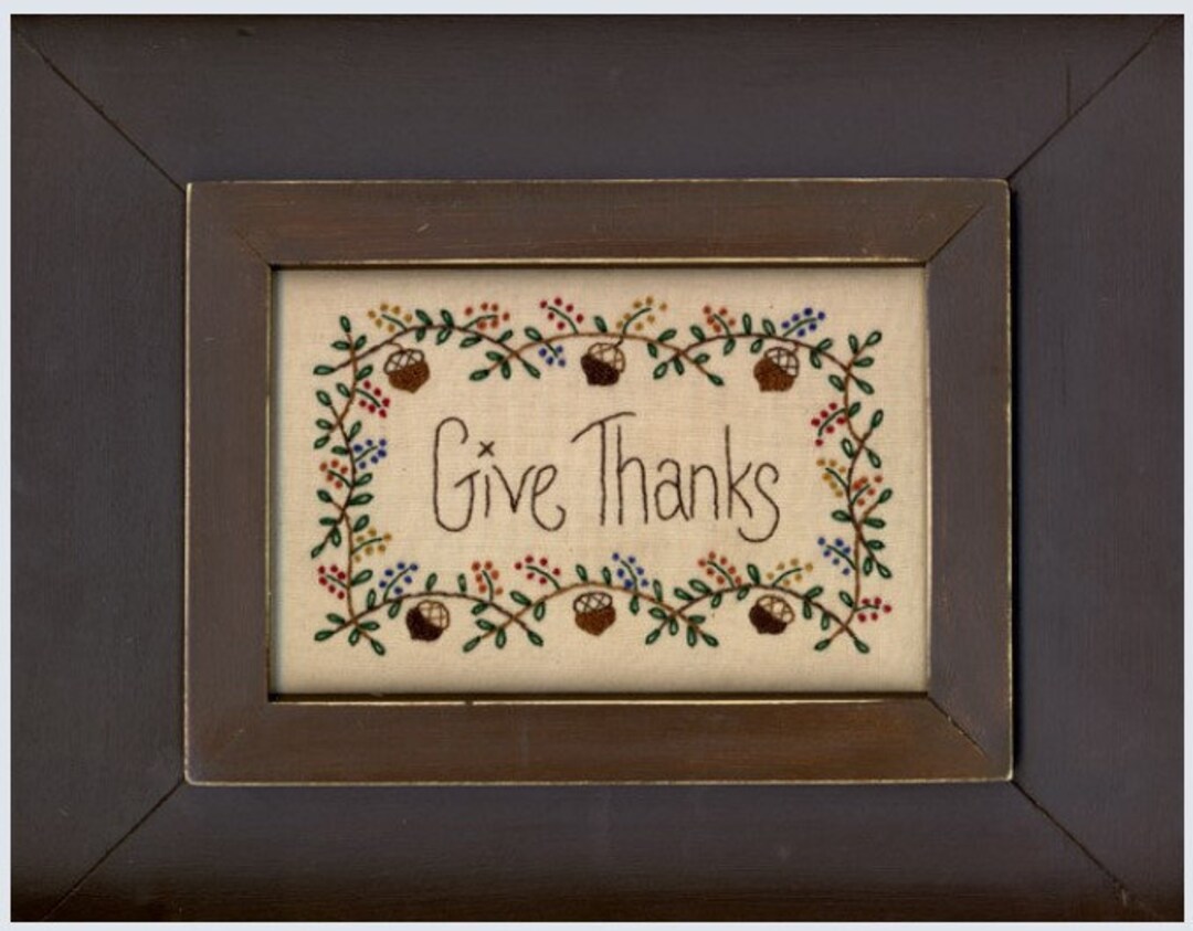 Give Thanks ~ Embroidery PATTERN MAC102 - Etsy