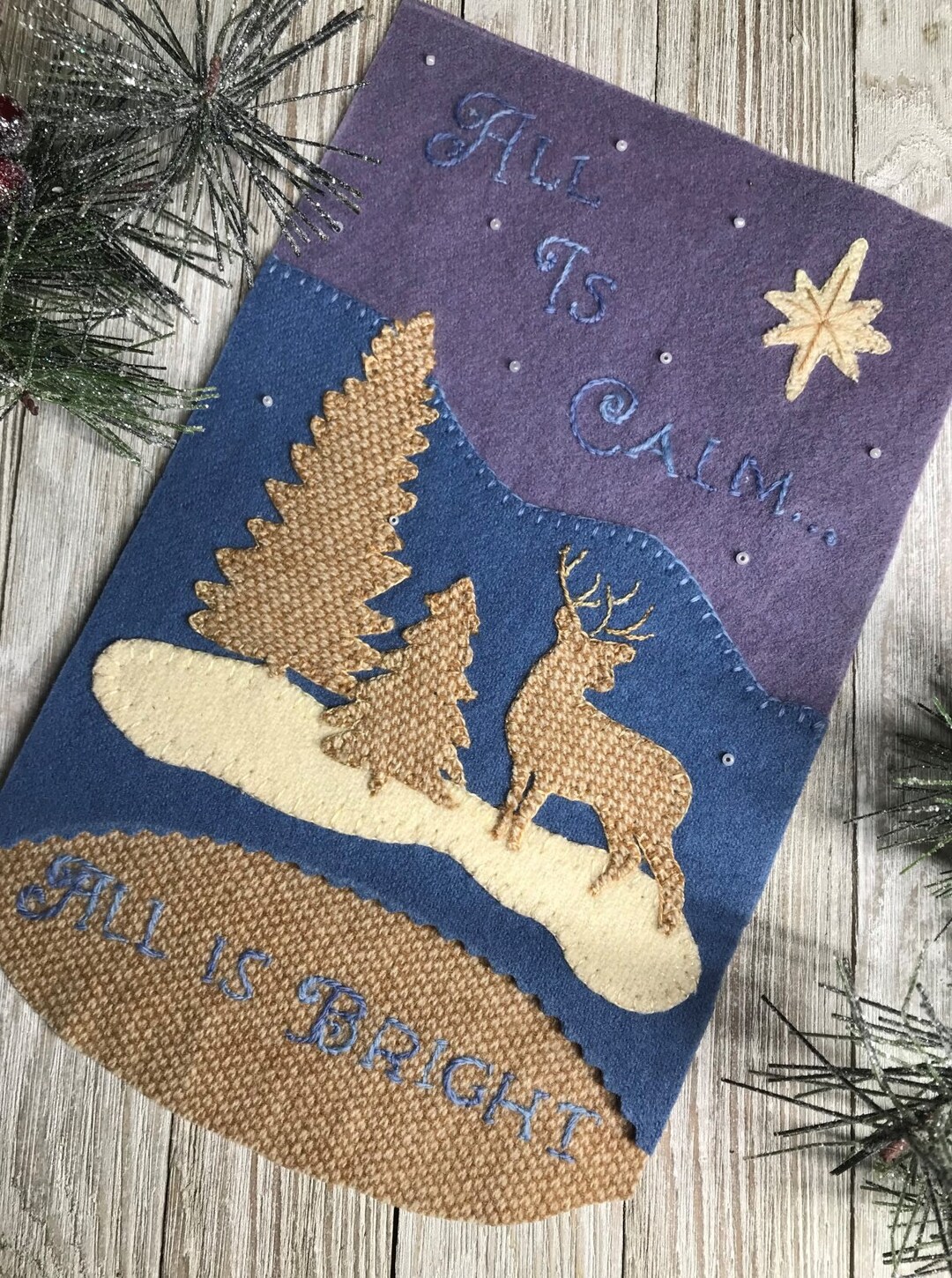 Calm & Bright ~ Wool Applique PATTERN CPD344 - Etsy