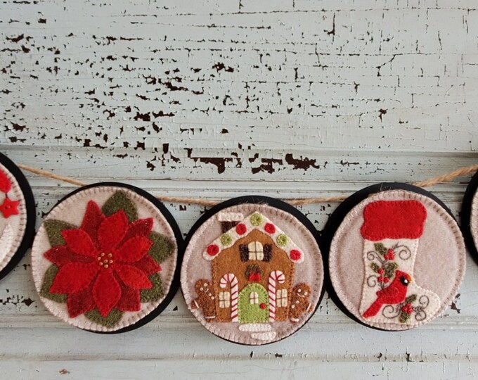 Tis the Season Wool Applique Banner PATTERN SCH192 - Etsy