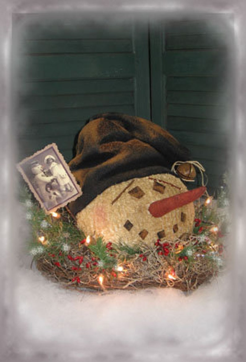 Chilly Chauncy Primitive Snowman Head PATTERN CF854 - Etsy