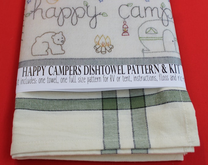 Happy Camper hand Embroidery PATTERN AND KIT BRK258 - Etsy