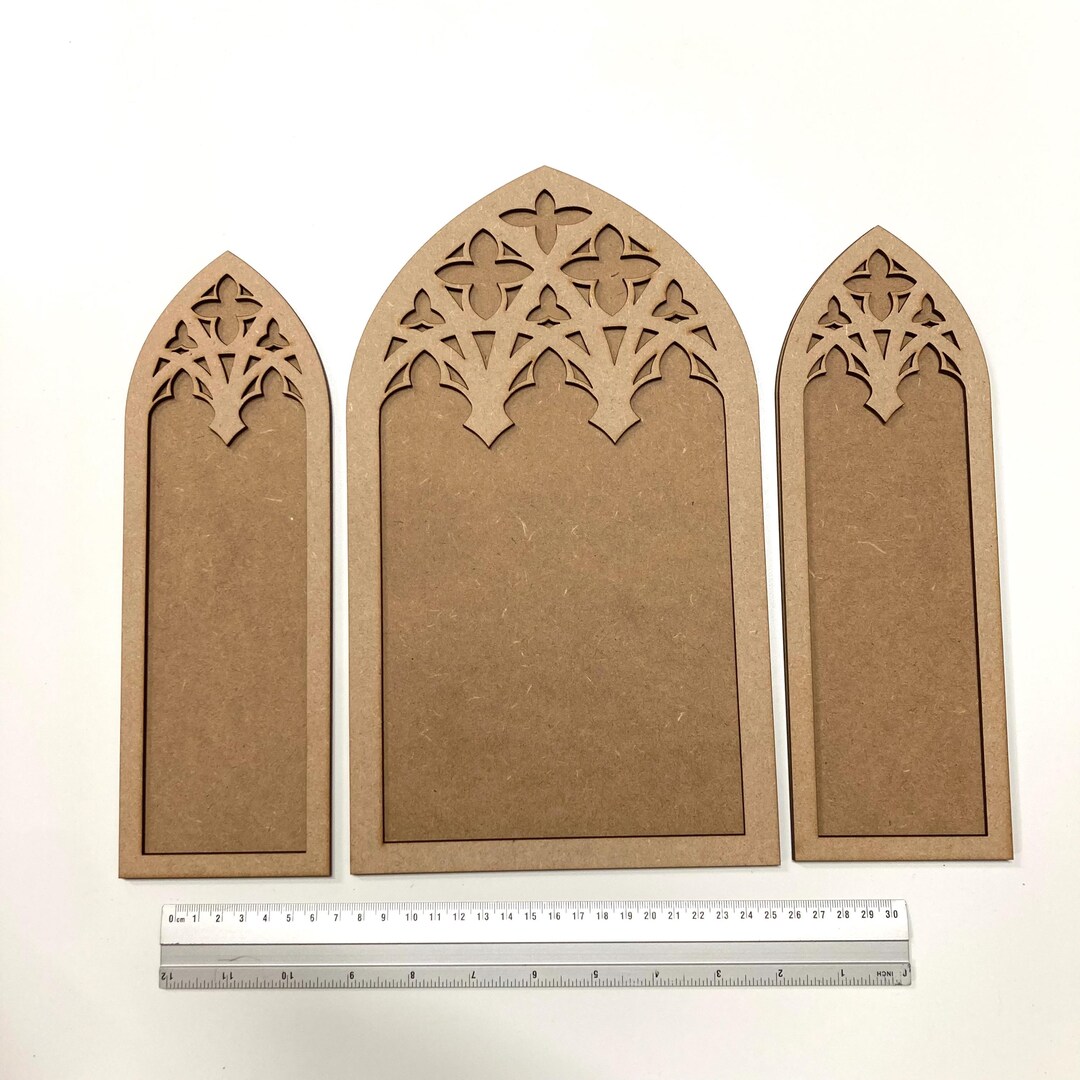 Catherdral Arch Frames Triptych Wall Decor, Gothic Window Picture ...