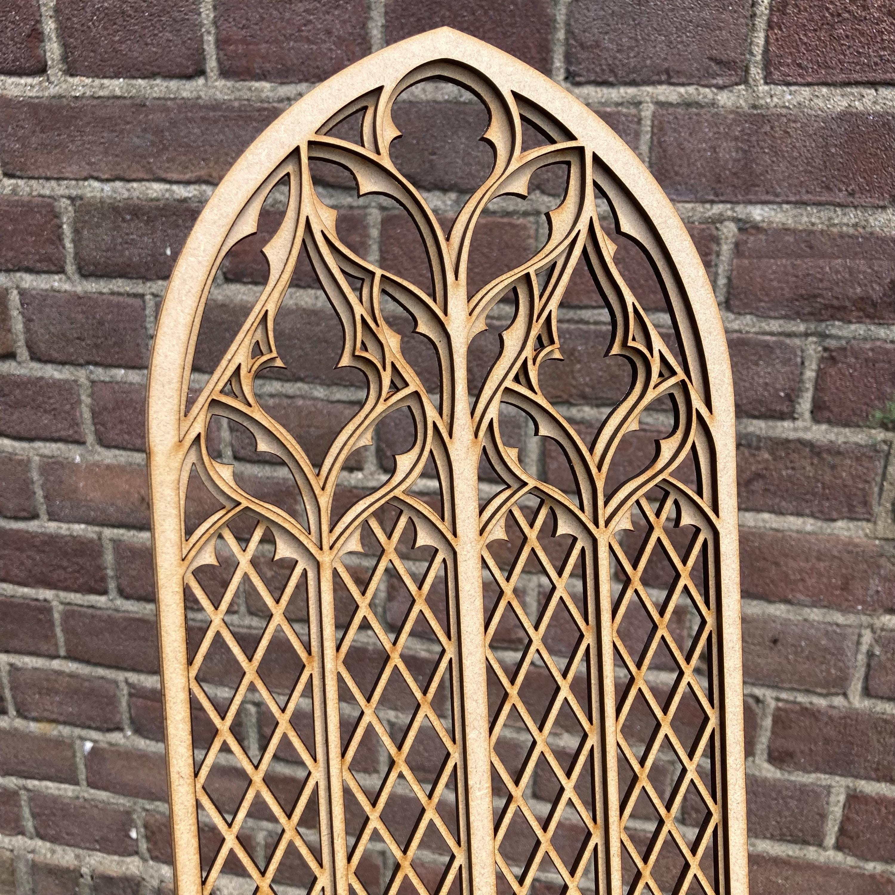 Gothic Cathedral Window Wall Decor: MDF Tracery, Unpainted DIY Kit - Etsy
