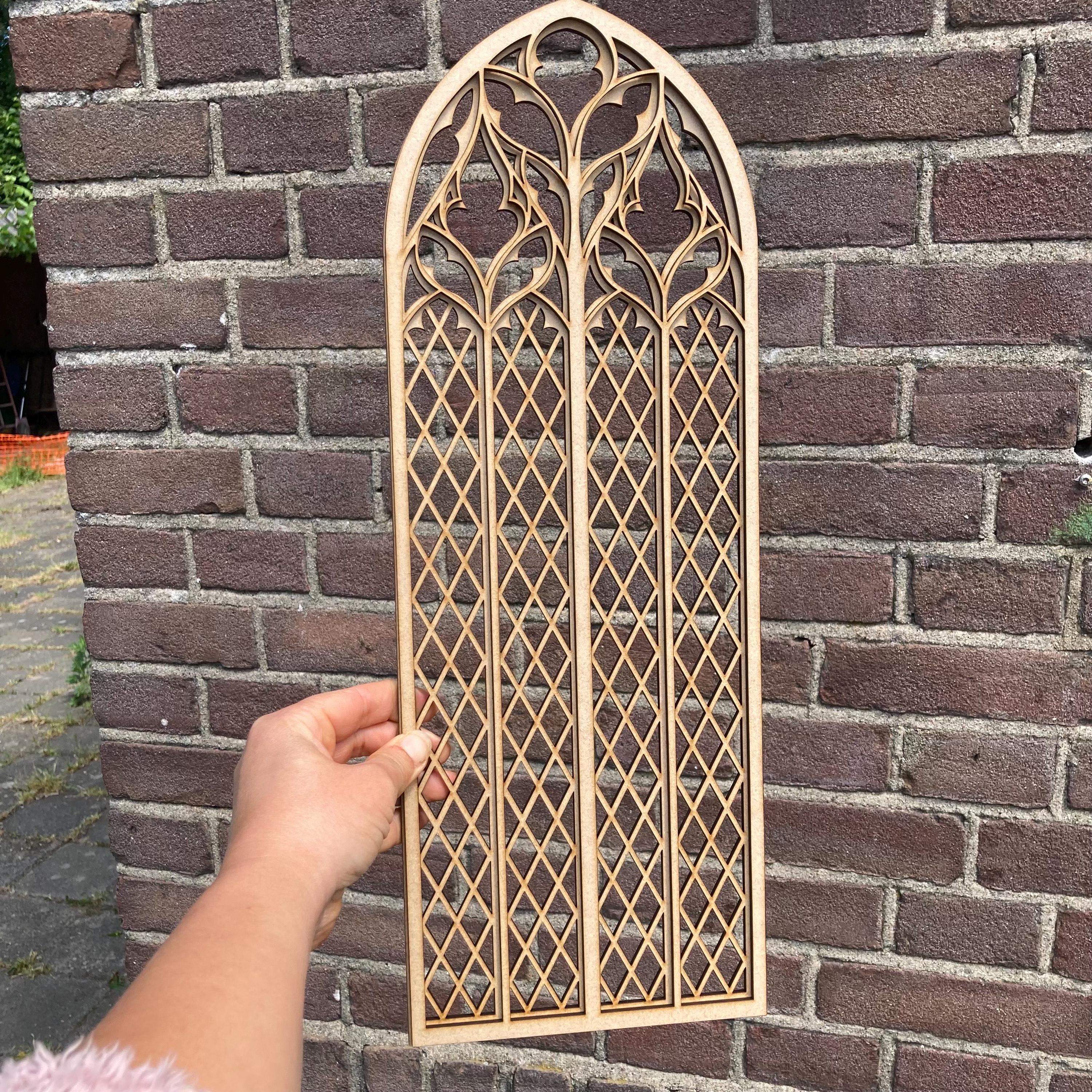 Gothic Cathedral Window Wall Decor: MDF Tracery, Unpainted DIY Kit - Etsy