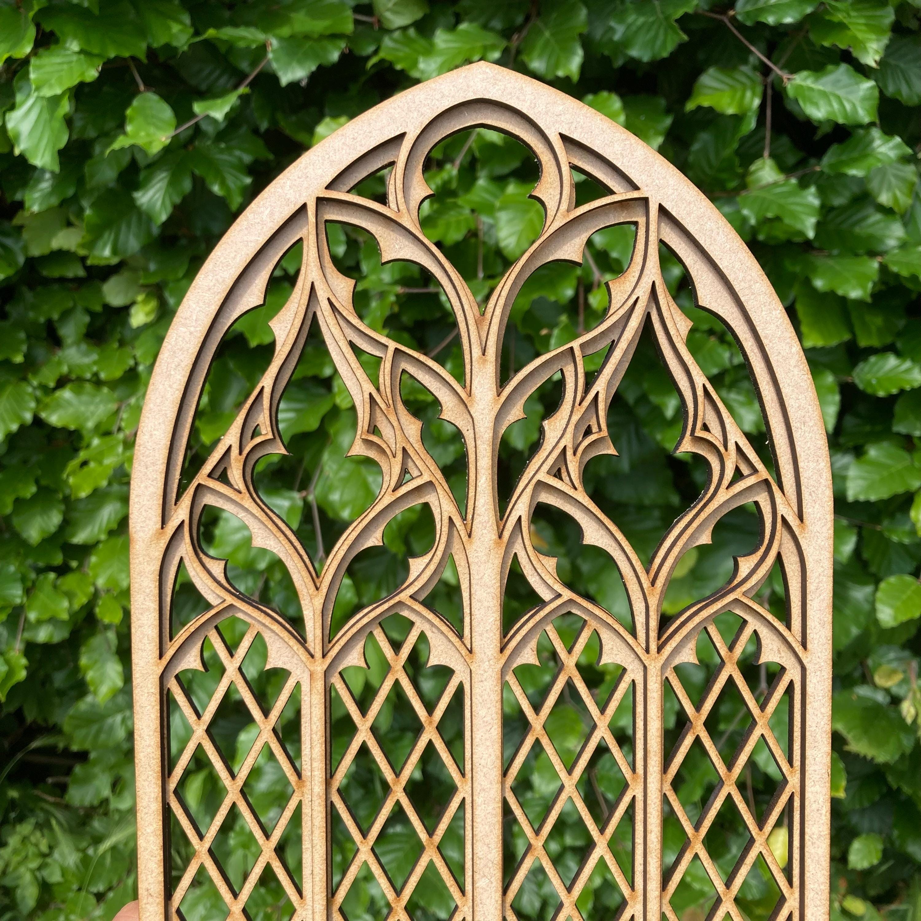Gothic Cathedral Window Wall Decor: MDF Tracery, Unpainted DIY Kit - Etsy