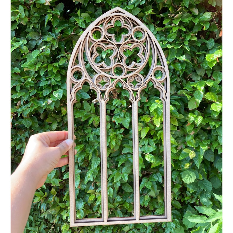 Cathedral Window Frame, Gothic Tracery Laser Cut Diy Hhome Decor Panel ...