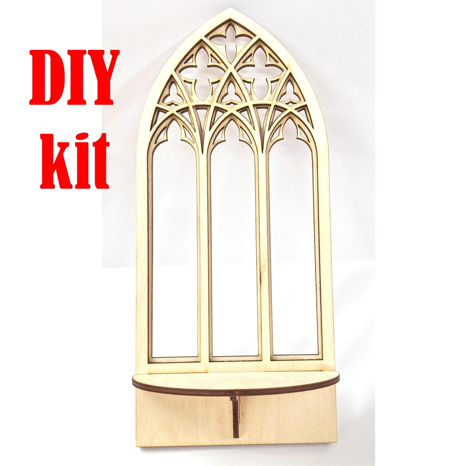 Gothic Arch Wall Shelf DIY Kit: Religious Home Decor, Catholic Shrine ...