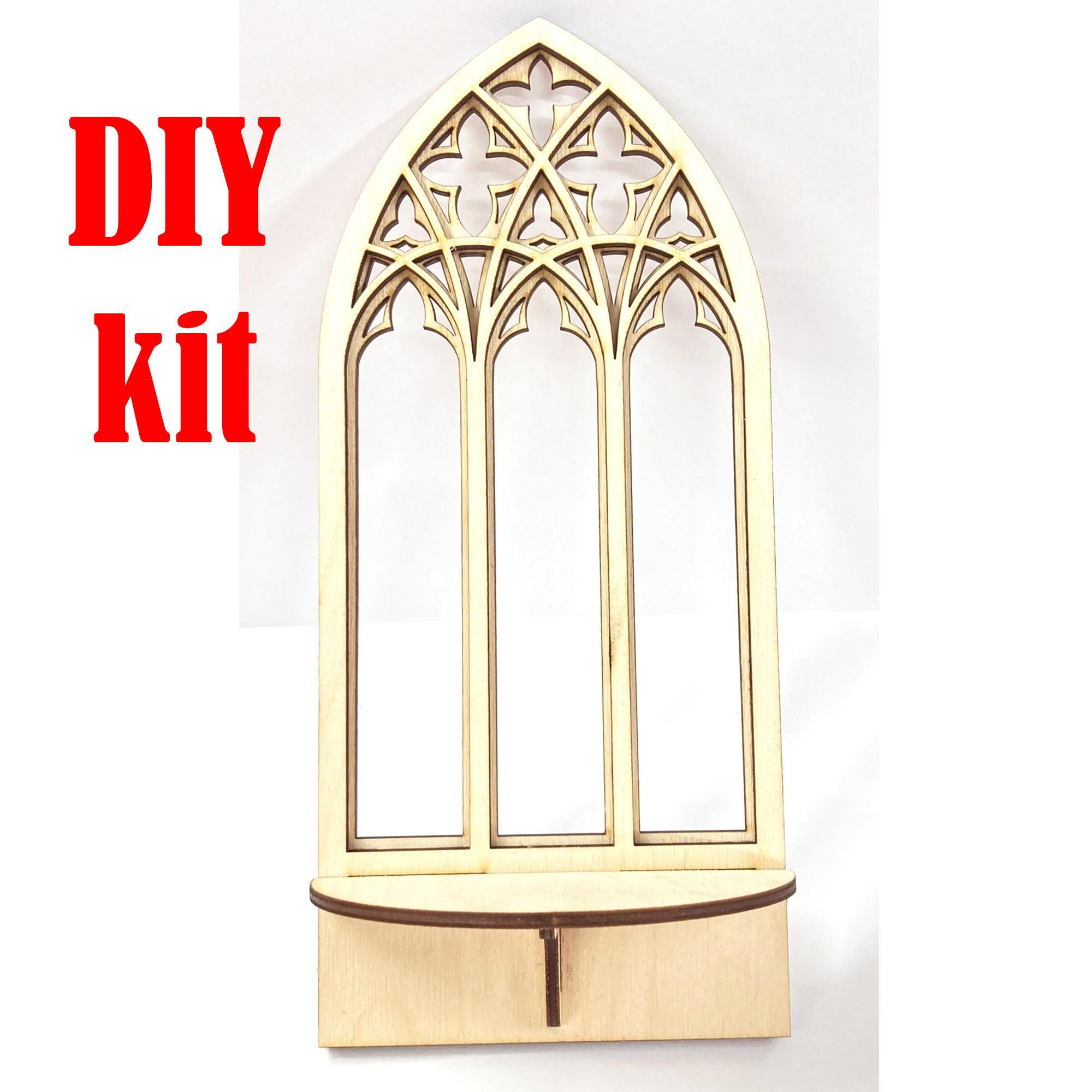 Gothic Arch Wall Shelf DIY Kit: Religious Home Decor, Catholic Shrine ...