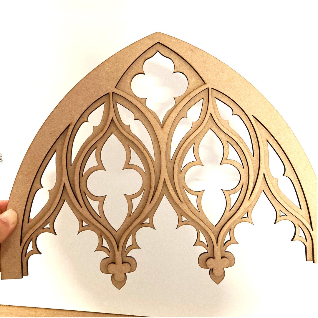 Gothic Cathedral Window Wall Decor: MDF Arch, Unpainted Tracery - Etsy