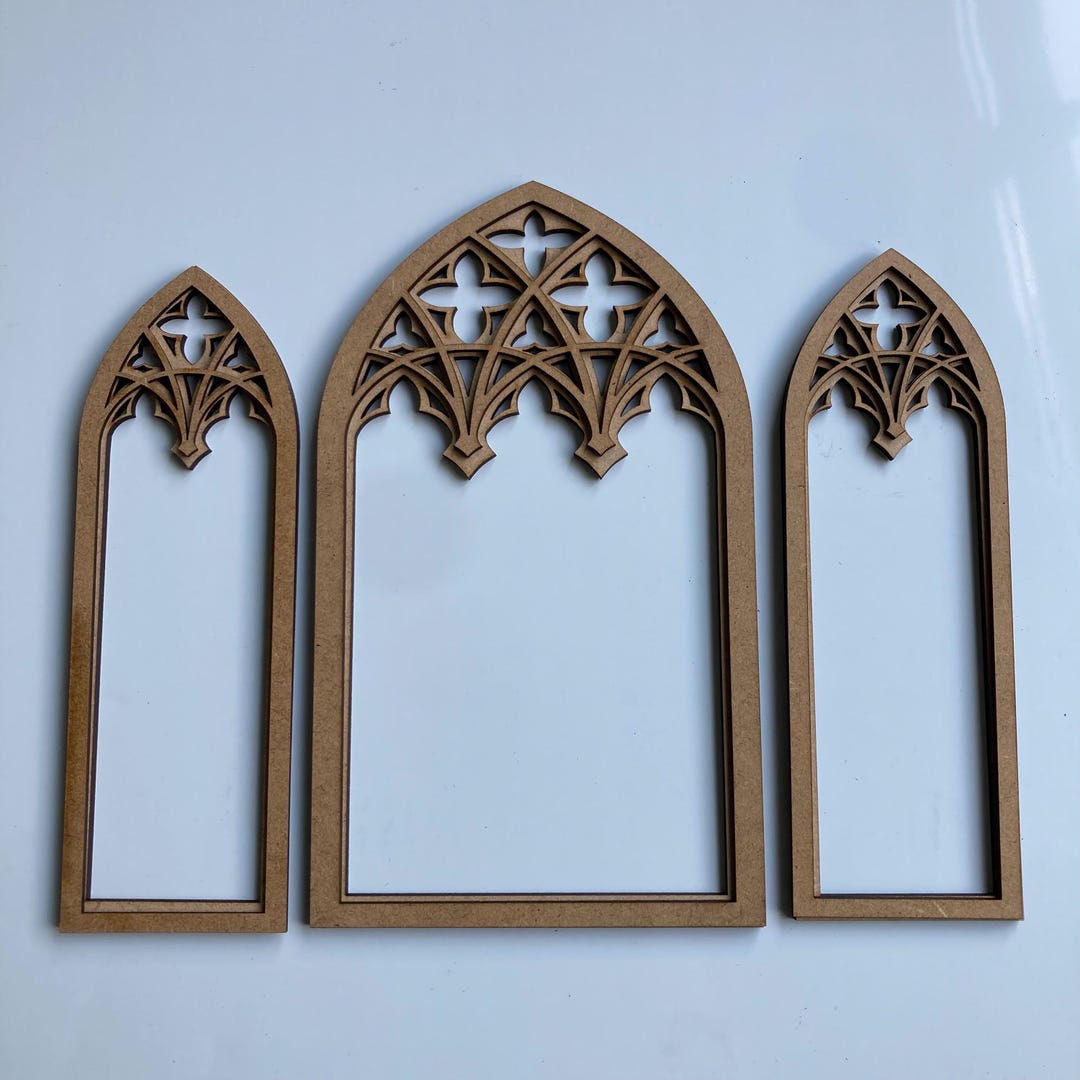 Catherdral Arch Frames Triptych Wall Decor, Gothic Window Picture ...