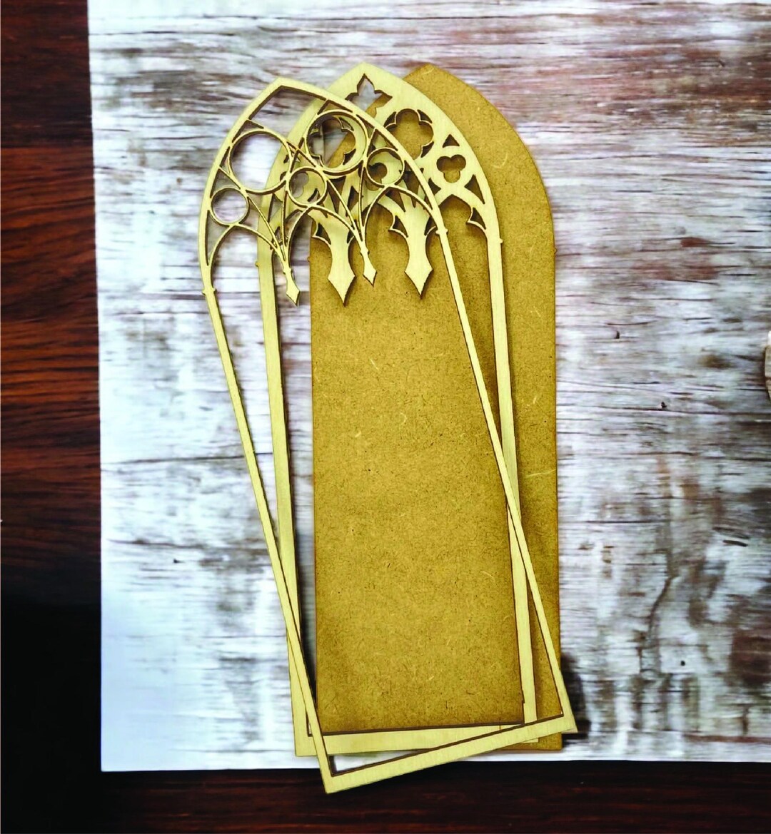 Gothic Window Picture Frame DIY Kit, Cathedral Arch Bookshelf Decor ...