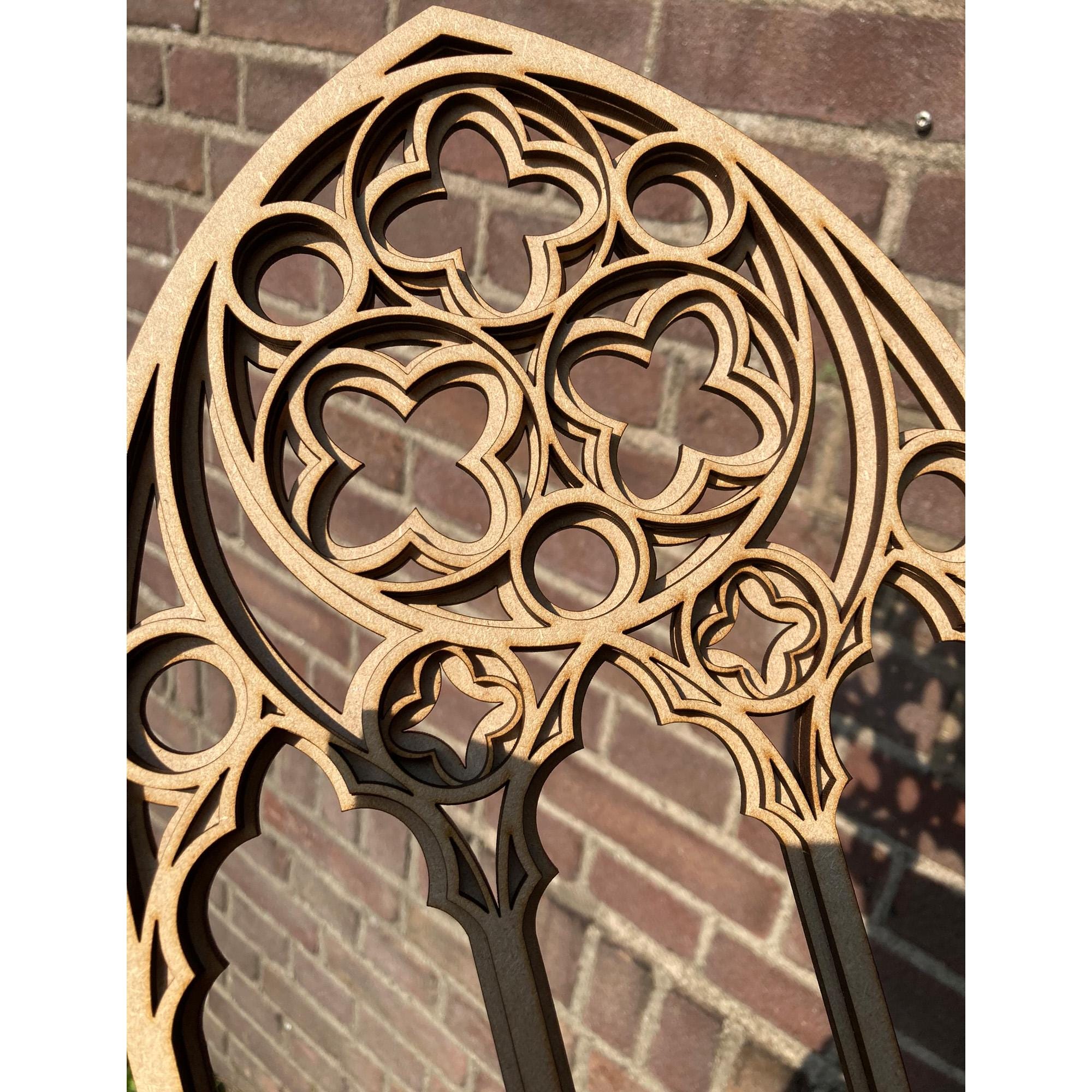 Cathedral Window Frame, Gothic Tracery Laser Cut Diy Hhome Decor Panel ...