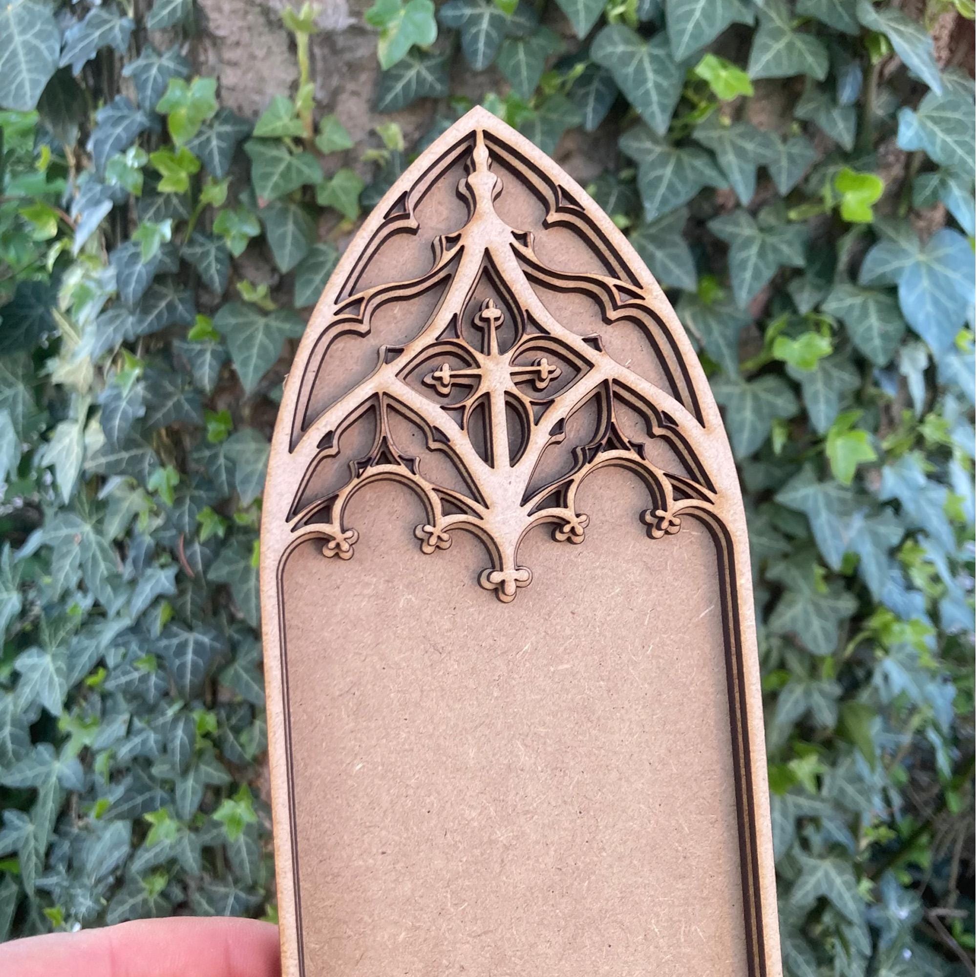 Gothic Cathedral Window Book Shelf Decor, Book Nook Decor, Fantasy Book ...
