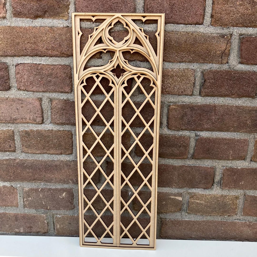 Gothic Window Wall Decor, MDF Arch Panel, Cathedral Style Wall Art ...