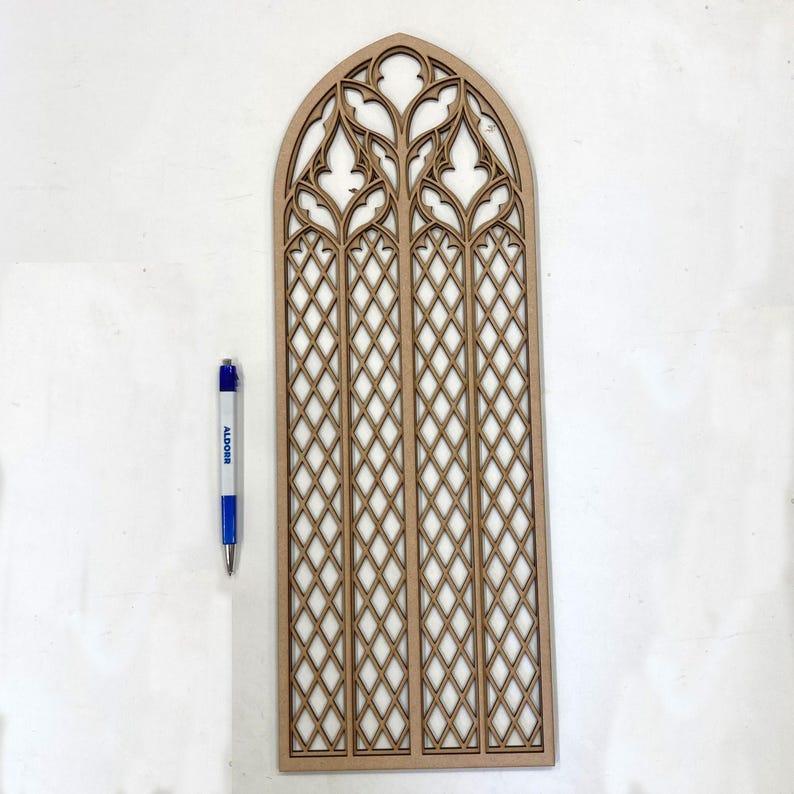 Gothic Cathedral Window Wall Decor: MDF Tracery, Unpainted DIY Kit - Etsy