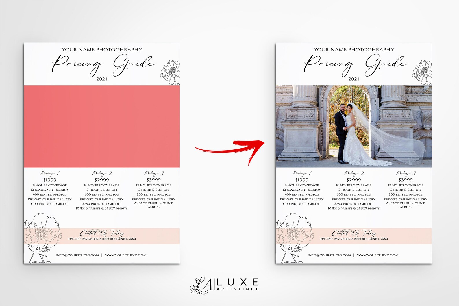 Wedding Price List Template, Wedding Price List, Photographer Templates ...