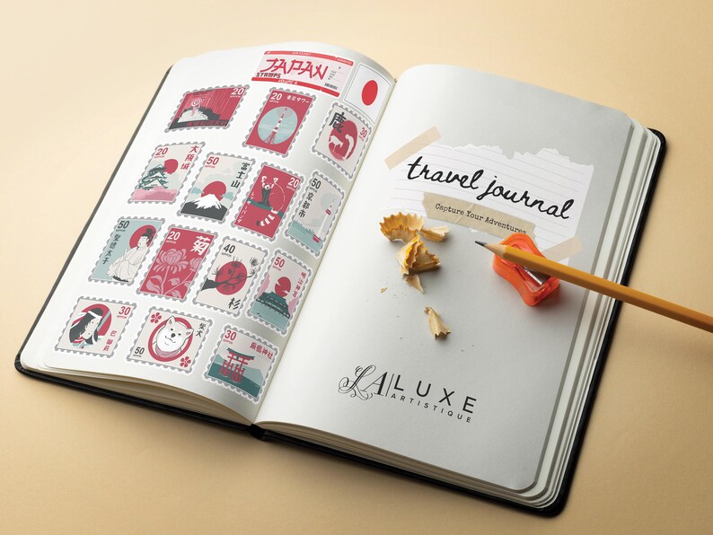 Japan Travel Stickers for Journaling (volume 6, Stamps), Japanese ...