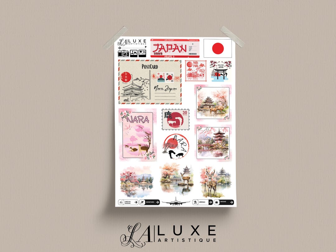 Japan Travel Stickers for Journaling (volume 5, Nara), Japanese ...