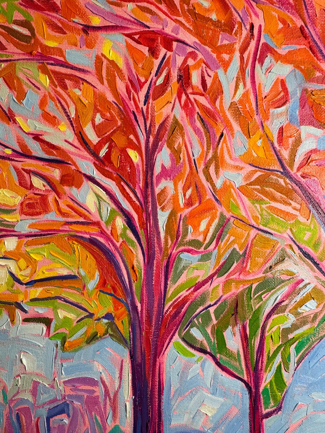 Colors of Fall (16"x20") Original Oil Painting, Colorful Autumn ...